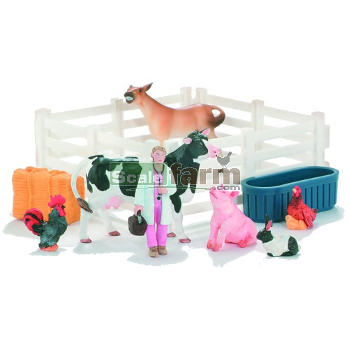 Breyer 5909 - Stablemates Farm Animals with Vet Play Set